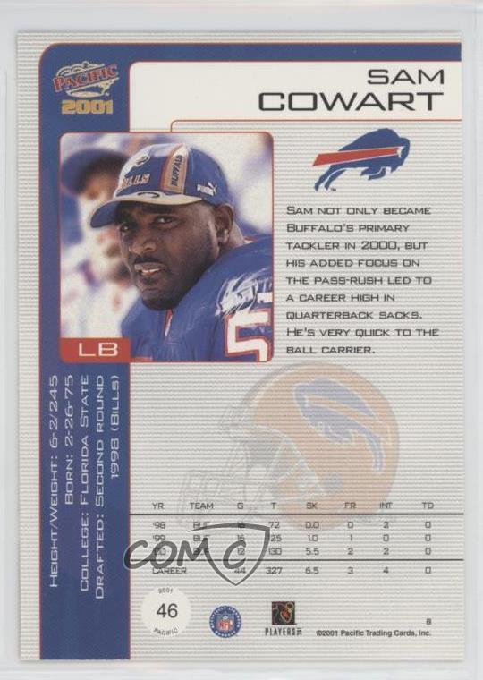 2001 Pacific - Premiere Date #46 Sam Cowart /45 for sale online | eBay