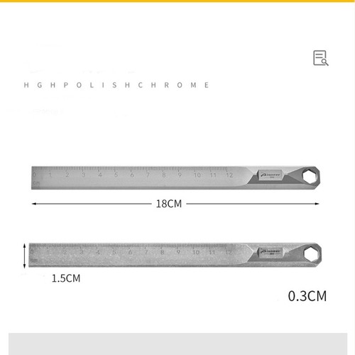 EDC Titanium Alloy Scale Metric 12CM Ruler Construction Site Student ...