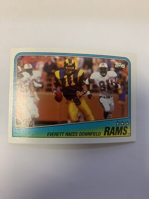 1988 Topps NFL Everett Races Downfield Los Angeles Rams Leaders and ...