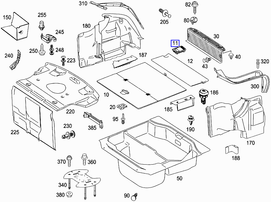 Mercedes Boot Trunk Floor Compartment Catch Pull Handle A2206800214 New ...