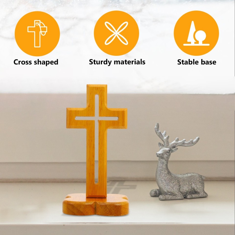 Elegant Wooden Cross Wood Cross Craft Decoration Tabletop Crafting ...