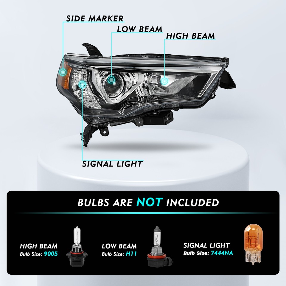 Passenger Side For 2014-2020 Toyota 4Runner 4Dr RH Assembly Headlamp ...