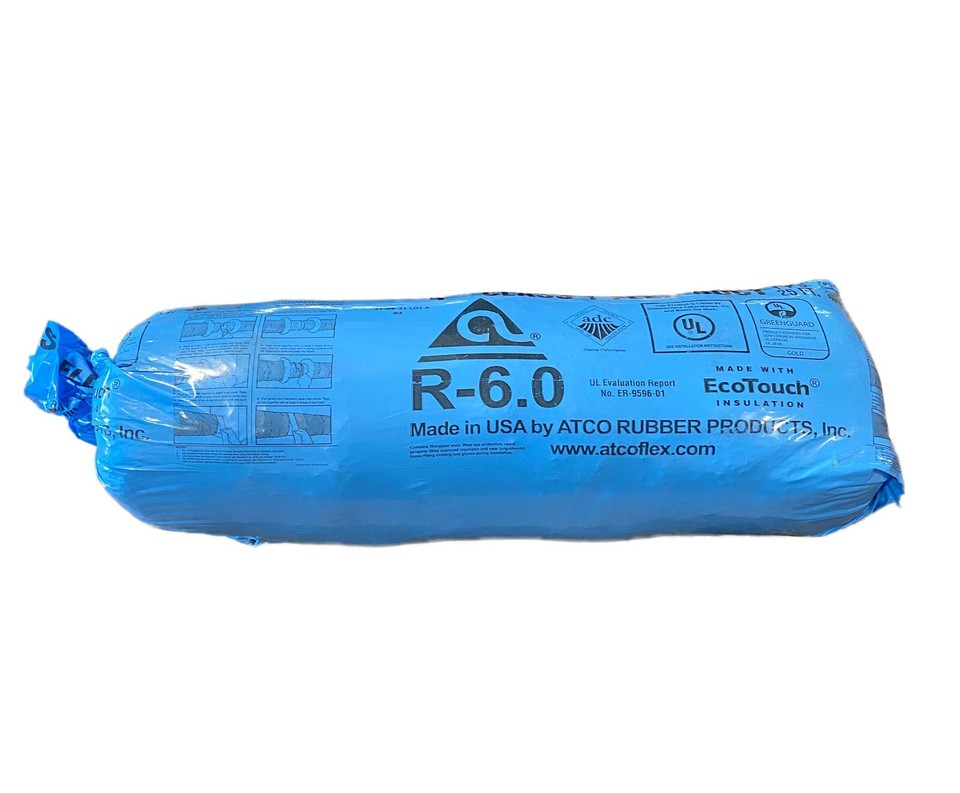 4" x 25' Insulated Flex Duct R-6.0 Black Jacket Fiberglass Insulation ...