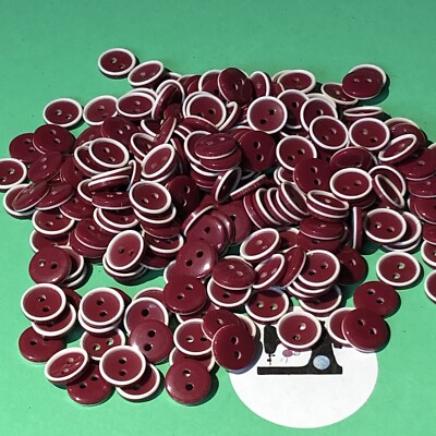 25 off 11mm Maroon and White Buttons #2143 | eBay UK