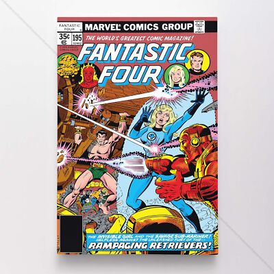 Fantastic Four #195 Poster Canvas F4 Marvel Comic Book Art Print | eBay ...