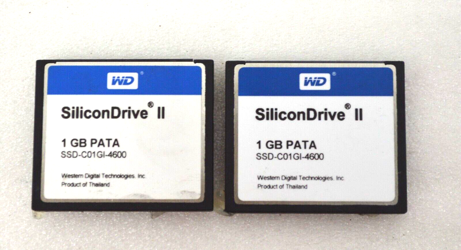 Lot Of 2 WD SiliconDrive II 1GB PATA SSD-C01GI-4600 Compact Flash ...