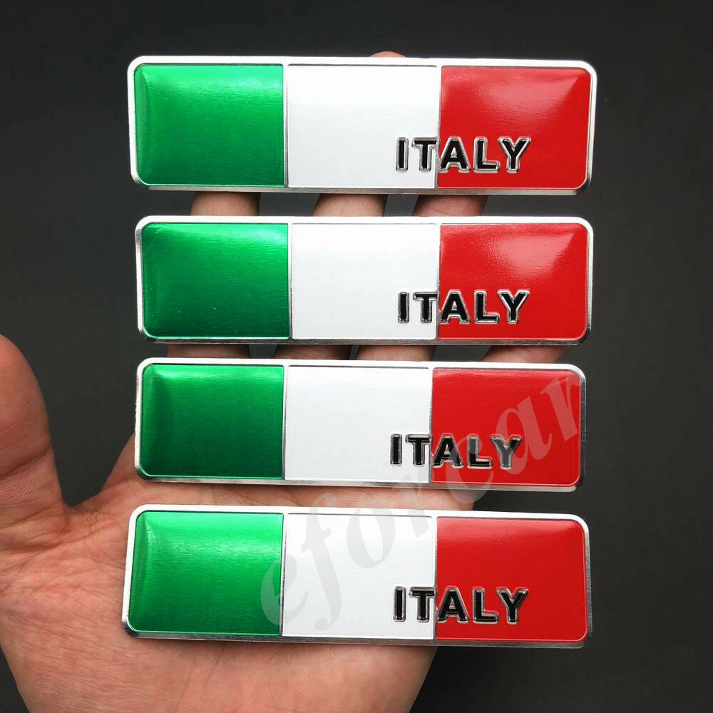 4pc Metal Italy Italian Flag Car Emblem Badge Motorcycle Fuel Tank ...