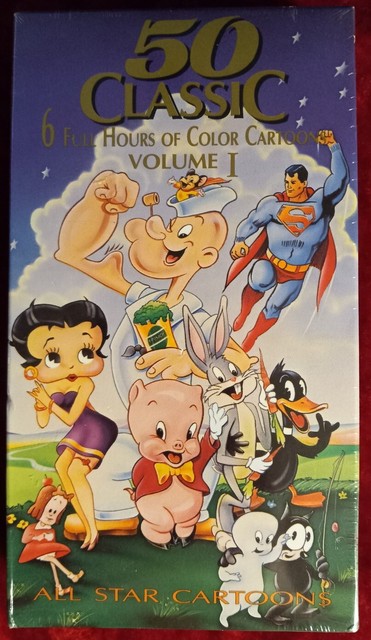 50 Classic Color Cartoons 6 Hours VHS Tape Volume 1 Burbank Video 1991 ...