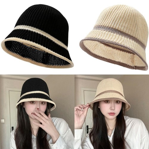 Breathable Bucket Hat Knitted Beach Cap Outdoor Fisherman Cap Women ...