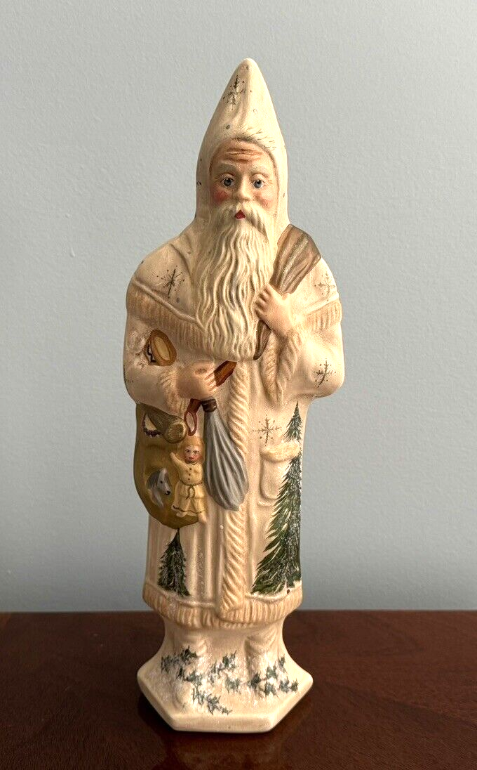 WALNUT RIDGE Folk Art Chalkware Santa CHRISTMAS ELEGANCE 14" Limited Ed ...