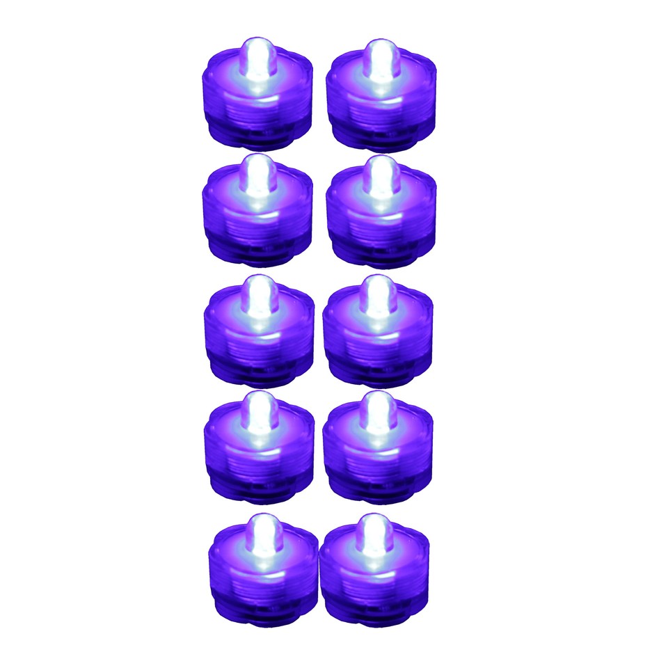 Set of 10 PURPLE Submersible Bright LED tea light wedding home ...