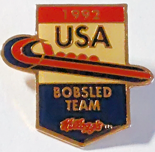 Olympics 1992 USA Bobsled Team Kellogg's Sponsor Lapel Pin | eBay