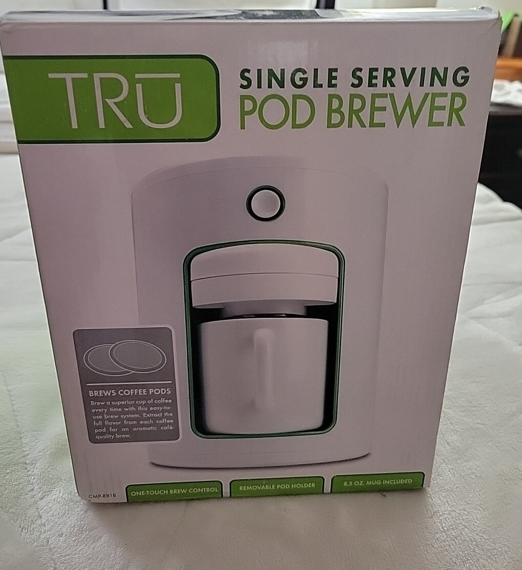 TRU DIGITAL CMP-8818 Single Serve POD Coffee Brewer Cafe Quality White ...