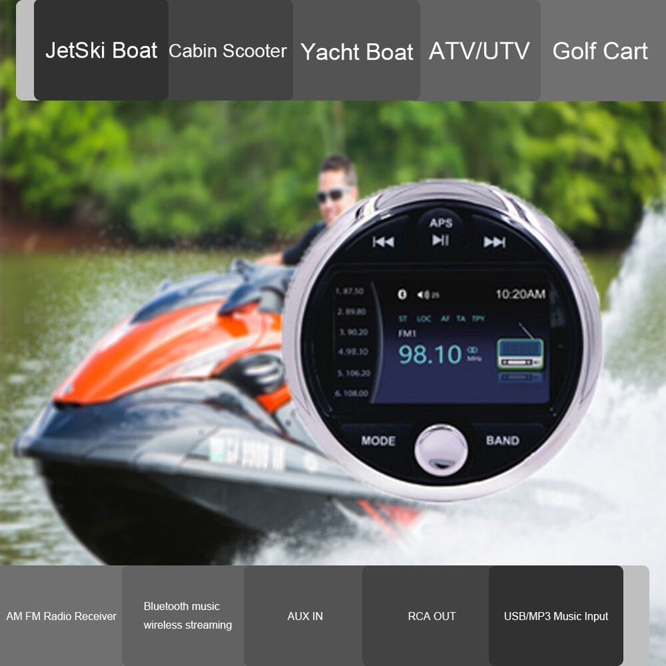 Marine Stereo Waterproof Boat Radio Mp4 Player Digital Media Bluetooth ...