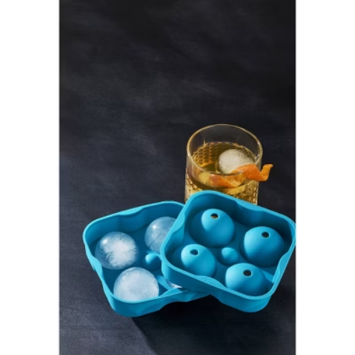 Houdini Ice Sphere Tray: Silicone Whiskey Ice Mold Turquoise Blue, 4 ...