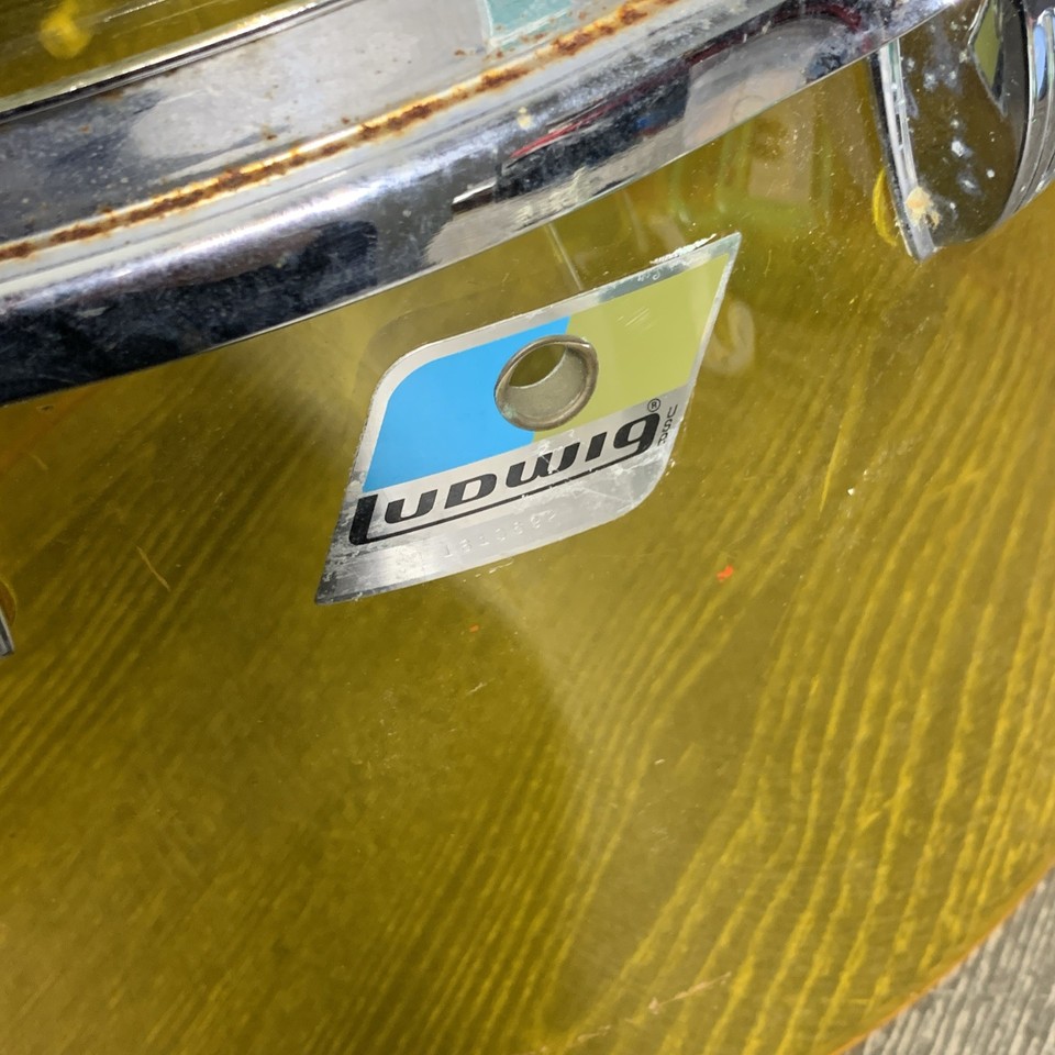 Ludwig Vistalite 10x14" Yellow Concert Rack Tom Drum Vintage 1970s USA ...