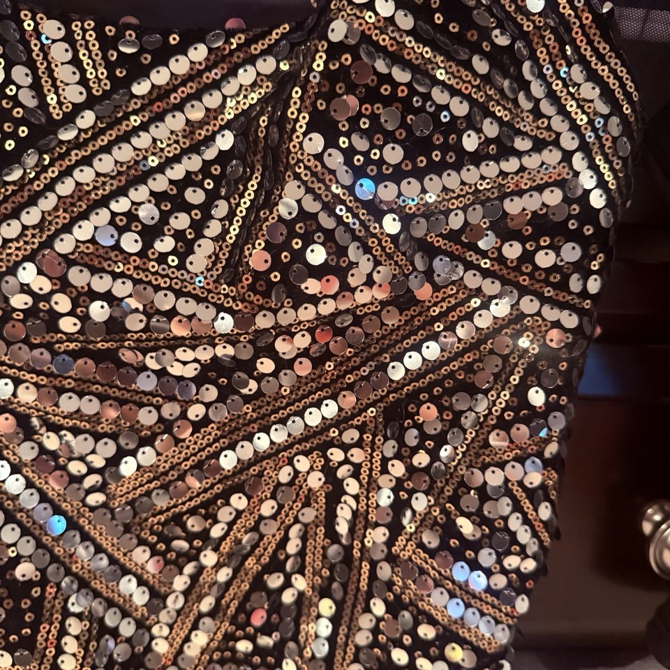 Weissman Showtime Dance SA Costume You Say Black Gold Silver Youth Sz ...