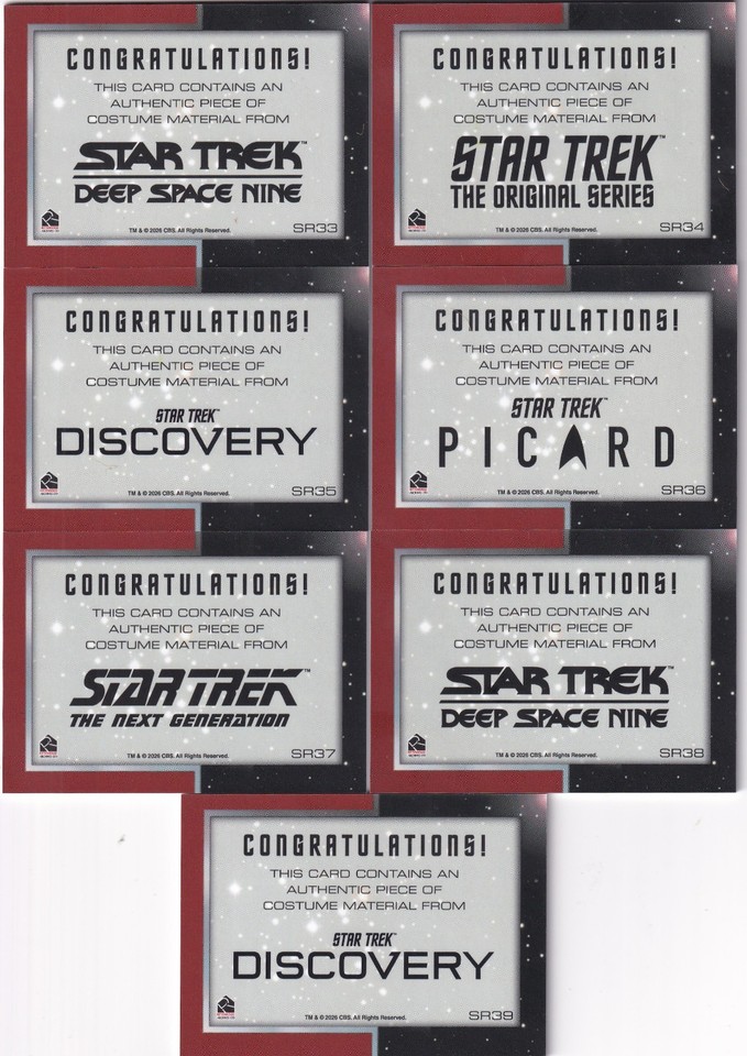 Star Trek Connections Relic Card Set of ALL 39 Cards SR1 - SR39 (w ...