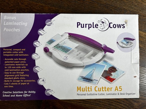 NIB paper cutter PURPLE COWS Multi Cutter Paper A5 Guillotine | eBay
