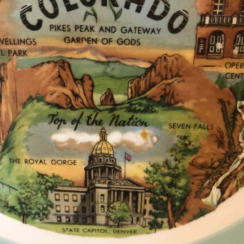 Vintage Porcelain Colorado State Plate with Gold Trim 9.25 inch | eBay