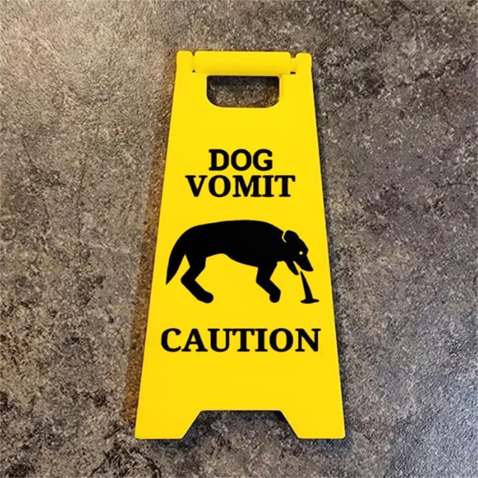 Gift Dog Vomit Sign Funny Warning Sign New Cat Vomit Sign | eBay