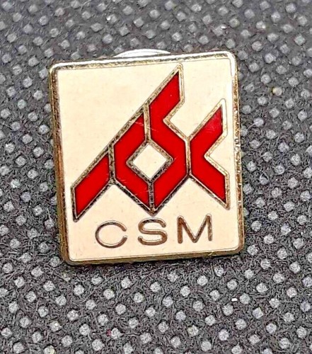 Vintage CSM & Logo Lettered Red White Goldtone Enamel Lapel Pin ~ Ships ...