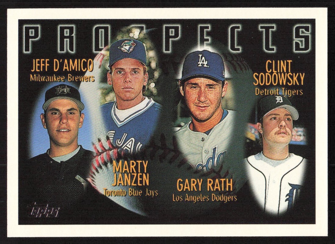 1996 Topps Prospects Card Jeff D'Amico/Marty Janzen/Gary Rath/Clint ...