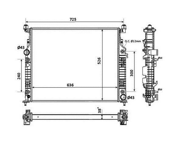 RADIADOR MERCEDES BENZ ML 350 W164 - OE: 2515000003 / 2515000103 ...