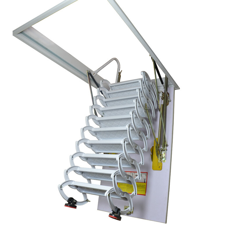Hidden Telescopic Folding Ladder Attic Loft Wall Ladder Stairs ...