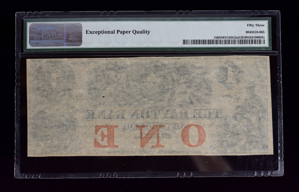1850's $1 Banknote Dayton Bank St. Paul, Minnesota PMG 53 EPQ About UNC ...