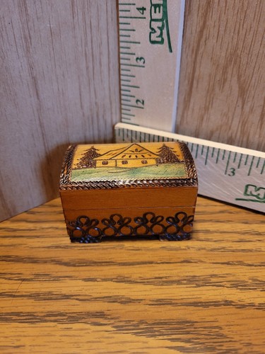 Hand Carved Wood Trinket / Ring Box | eBay