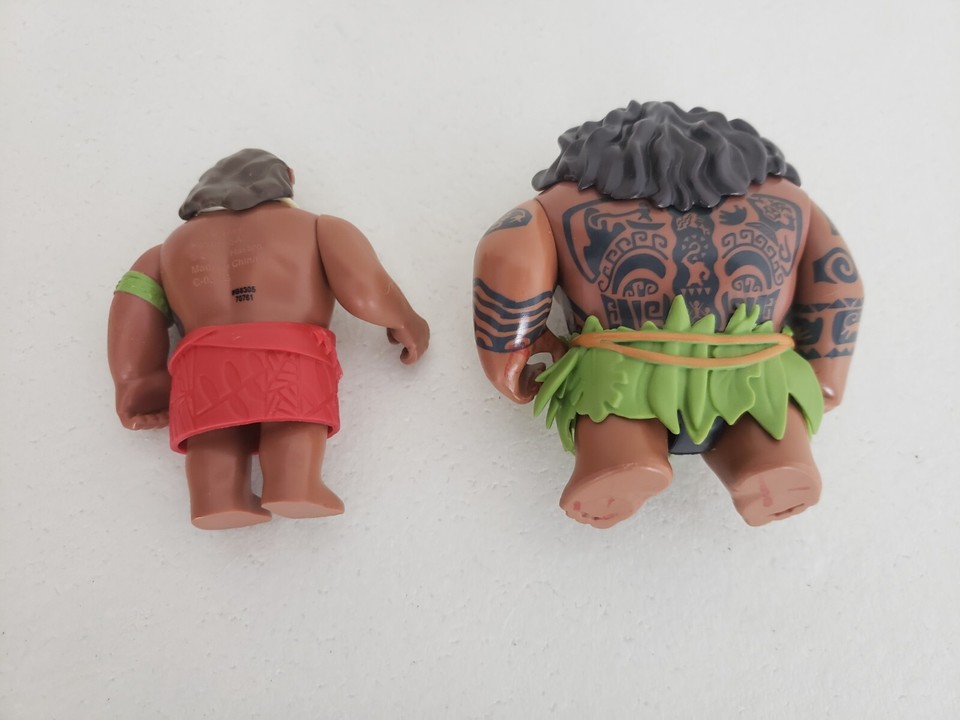 (J5) 2016 Disney Moana dad Chief Tui Toy Figure & Disney Maui set of 2 ...