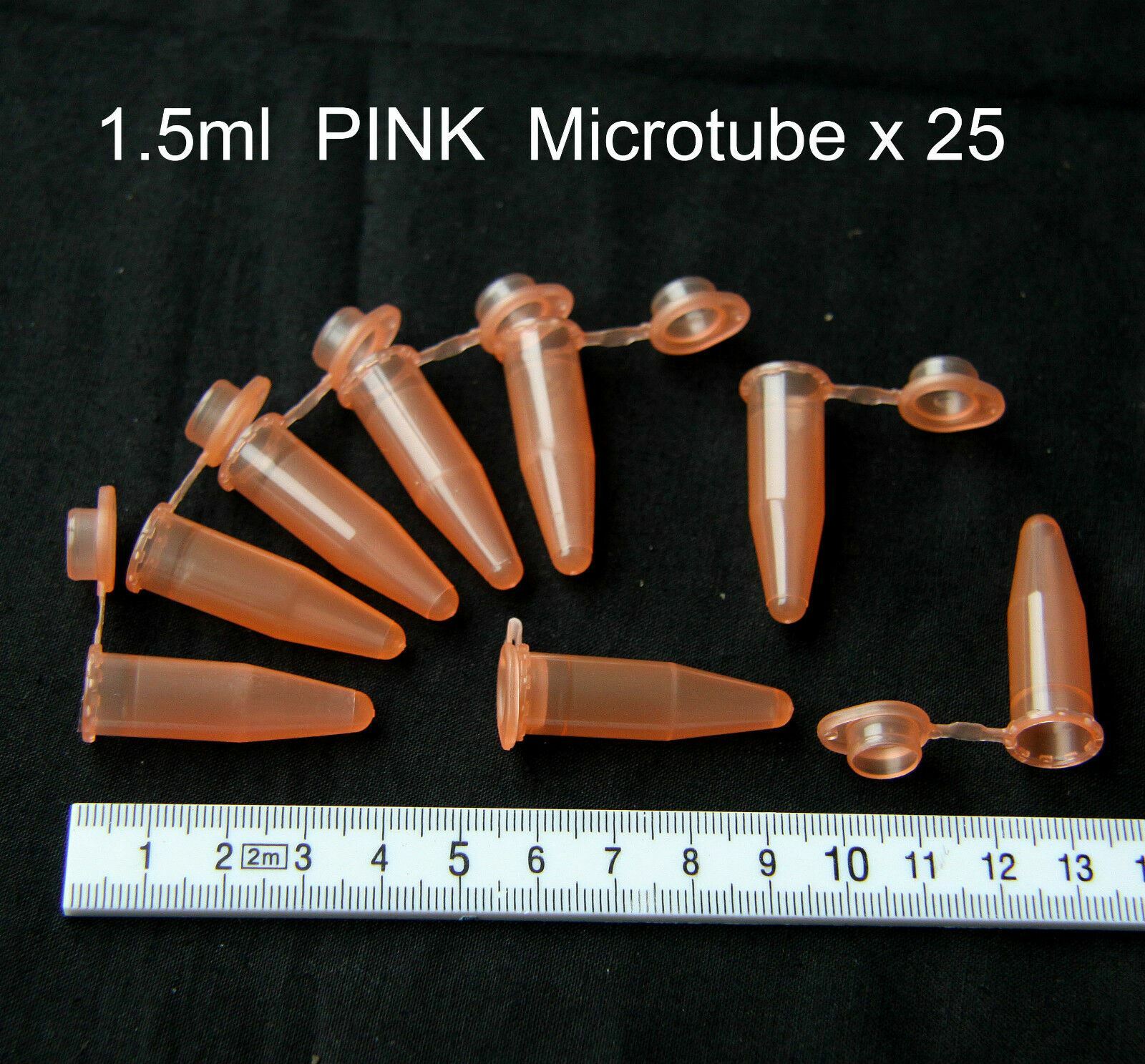 1.5ml PINK Polypropylene Microtube x 25 test tube centrifuge vial snap ...