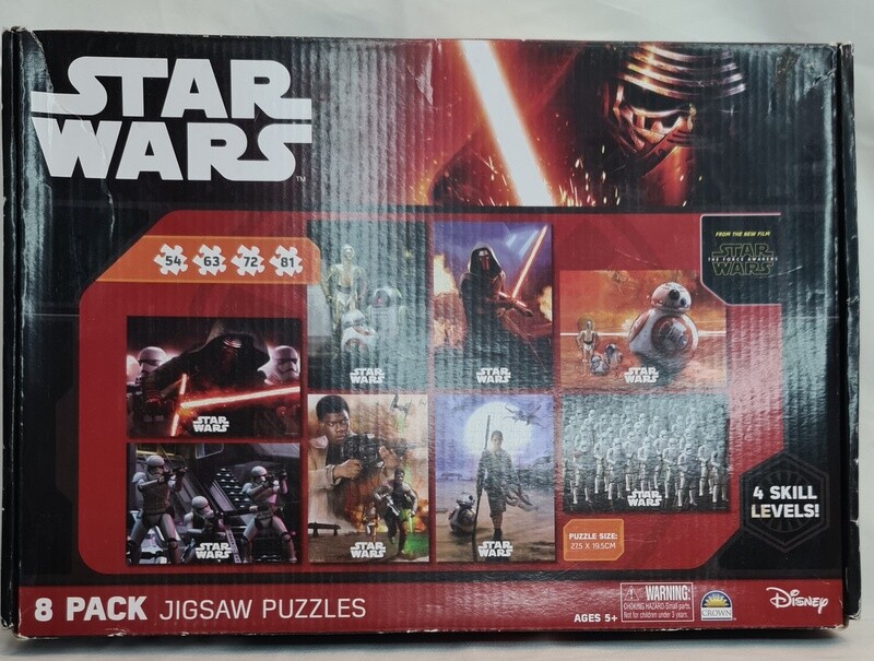 8 PACK JIGSAW PUZZLES STAR WARS THE FORCE AWAKENS 4 SKILL LEVELS 27.5 X ...