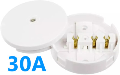 30A Amp Junction Box Mains UK Electrical 3 Terminal White Connector ...