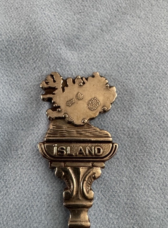 Vintage Souvenir Spoon From Iceland Featuring A Map of The Island ...