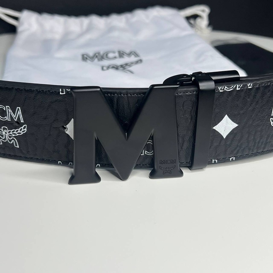 Authentic Men's MCM Black Buckle Reversible Leather Belt | eBay