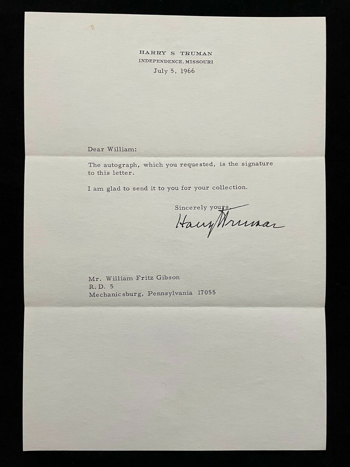 President Harry S. Truman Autograph Signed Typed Letter BAS BECKETT LOA ...