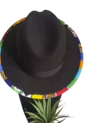 Fedora African hats, Beaded hats, African hat, Easter/Valentine Fedora ...