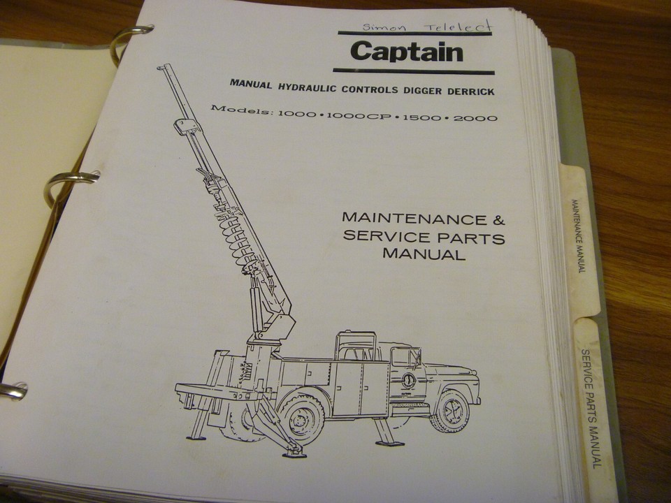 Simon Telelect Captain 1000 1000CP Digger Derrick Parts & Maintenance ...