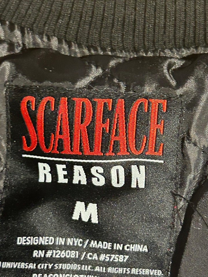 SCARFACE VARSITY JACKET SATIN STYLE REASON BRAND AL PACINO MEN'S NEW W ...