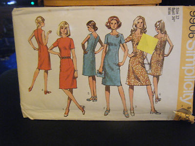 Simplicity 9906 Misses Dress w/3 Necklines Pattern - Size 12 Bust 34 | eBay