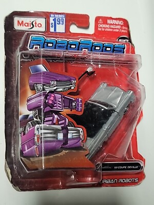 MAISTO ROBO RODS CADILLAC 1963 COUPE DEVILLE URBAN ROBOTS TRANSFORMER ...