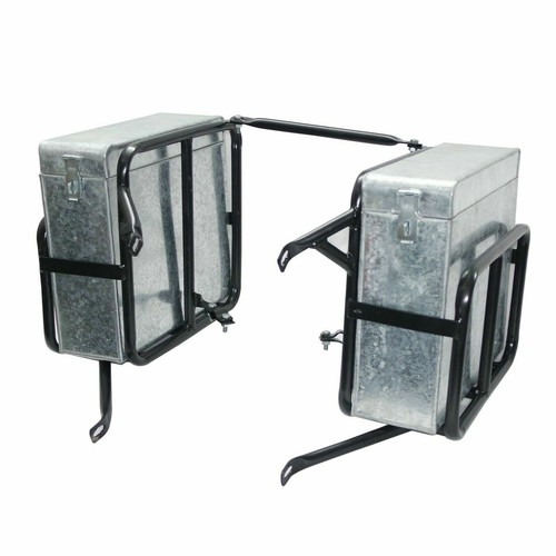 Fits Royal Enfield Classic UCE Luggage Pannier Carrier set + Case Box ...