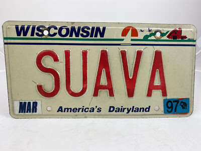 Wisconsin Vanity License Plate SUAVA Smooth Suave Cool Debonair Slick ...