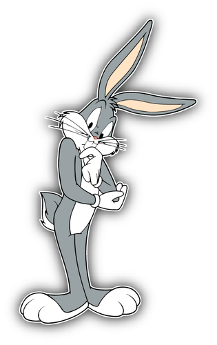 Bugs Bunny Thinking Cartoon Car Bumper Sticker Decal 3'' x 5'' | eBay
