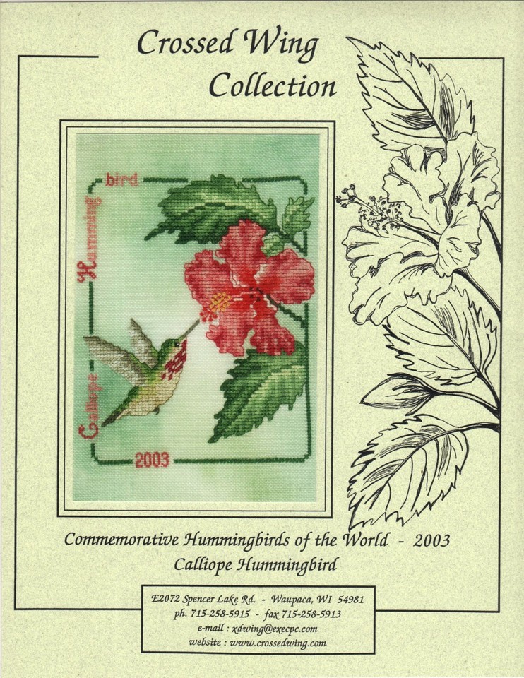 CROSSED WING COLLECTION bird,birds counted cross stitch charts -YOUR ...