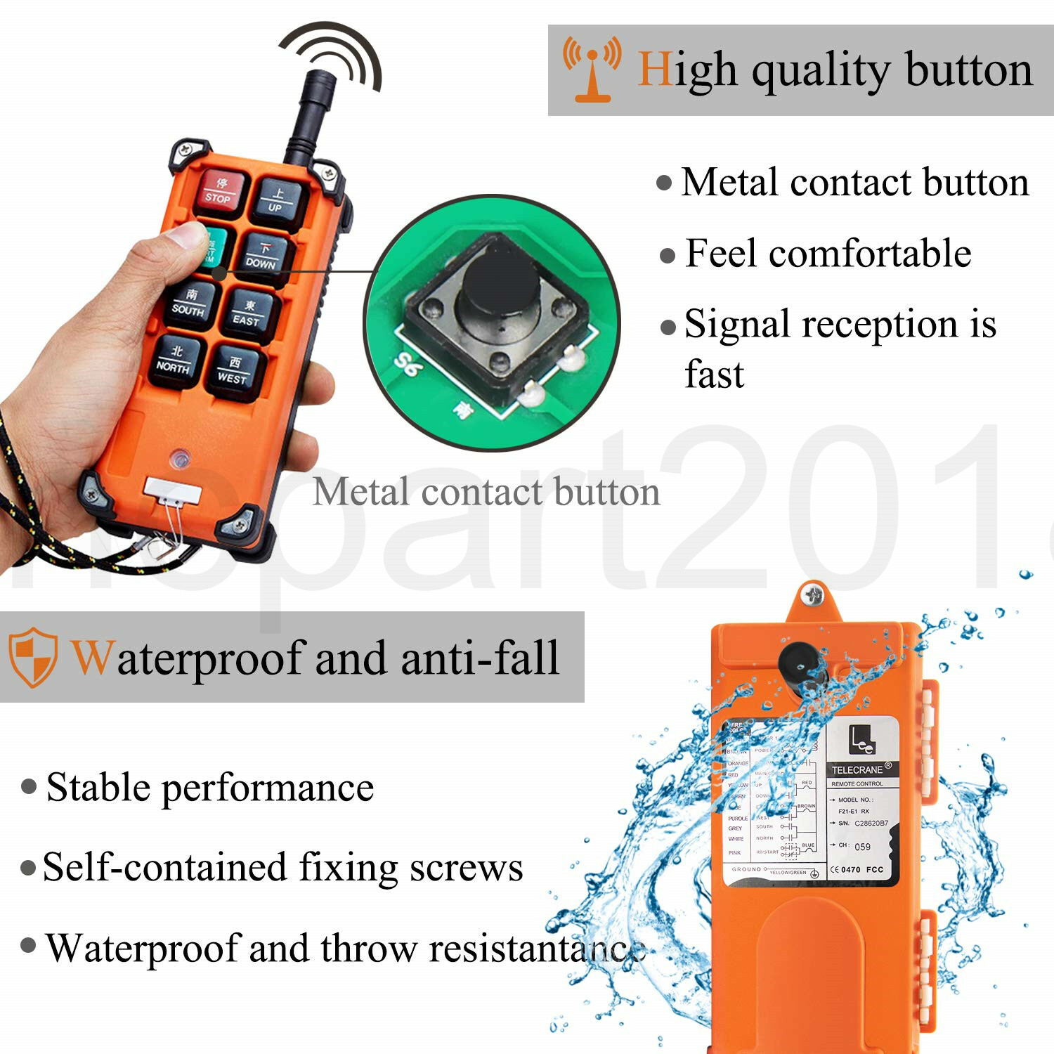 Hoist Radio Crane Remote Wireless Industry Control Transmitter&Receiver ...