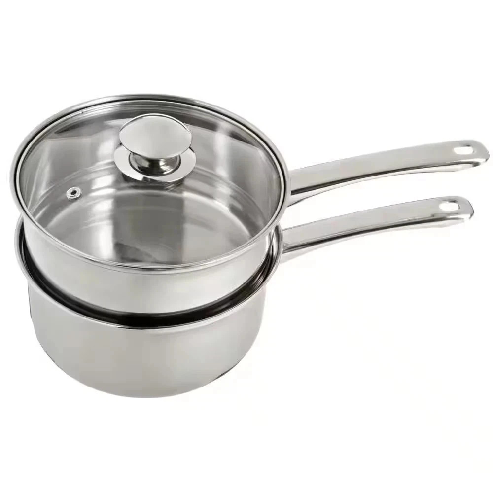 Stainless Steel Double Boiler with Lid 3-PCS 2.5 Qt Rust Resistant EZ ...