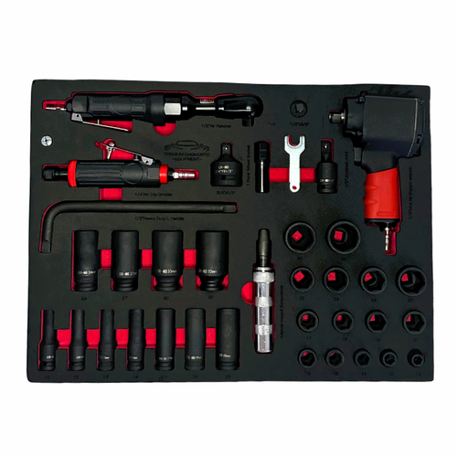 PDE Pneumatic Air Impact Tools & Socket Set with EVA Tray 34PCE | eBay ...